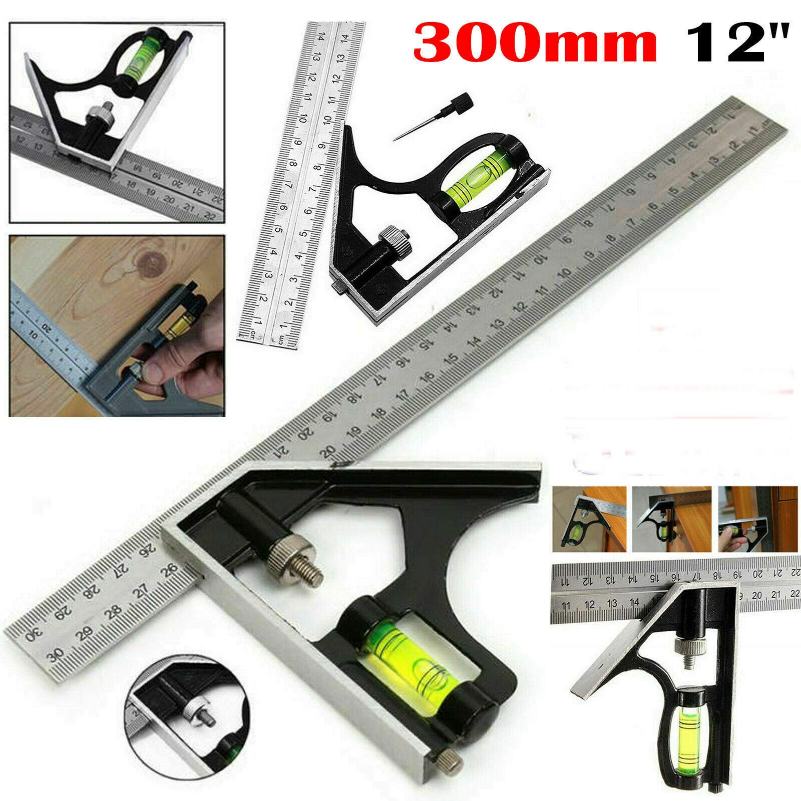 Buy MeterMall 300mm (12") Adjustable Engineers Combination Try Square ...