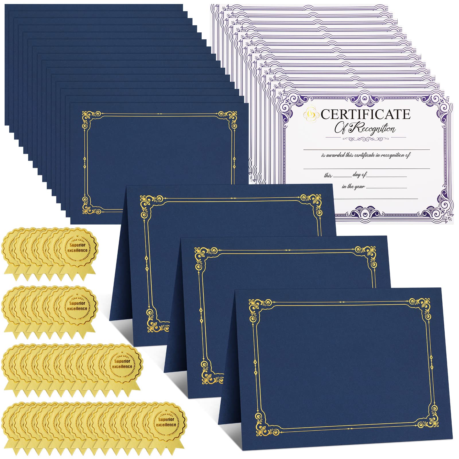 Snapklik.com : 108 Pcs Certificate Award Kit Includes 36 Blue ...