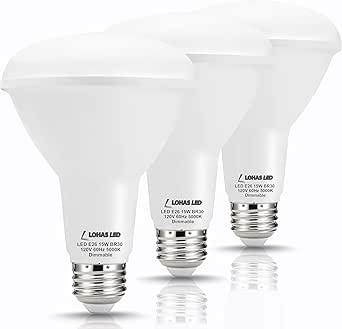 LOHAS BR30 LED Dimmable Bulb, 100Watt Equivalent (15Watt) LED Light ...