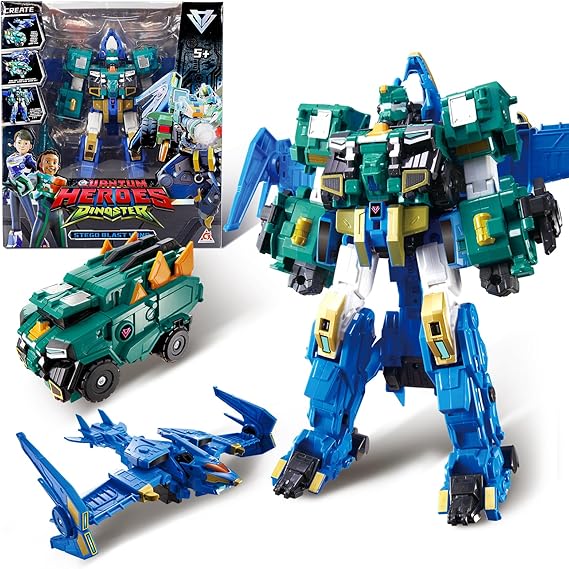 Amazon.com: QUANTUM HEROES DINOSTER Transformable Robot 3 in 1 Stego ...