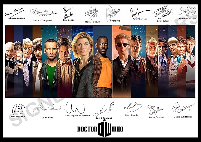 Doctor Who Signed/Autographed Print all Doctors. Dr Who (A4 Print 29 ...