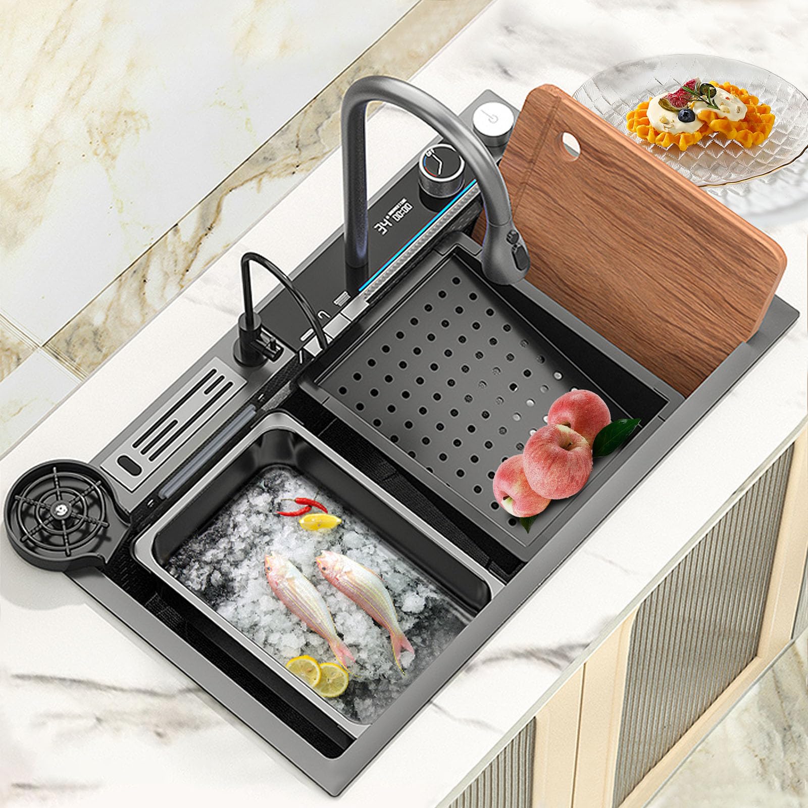 Kitchen Sink 304 Stainless Steel Single Bowl Kitchen Sinks, Digital ...