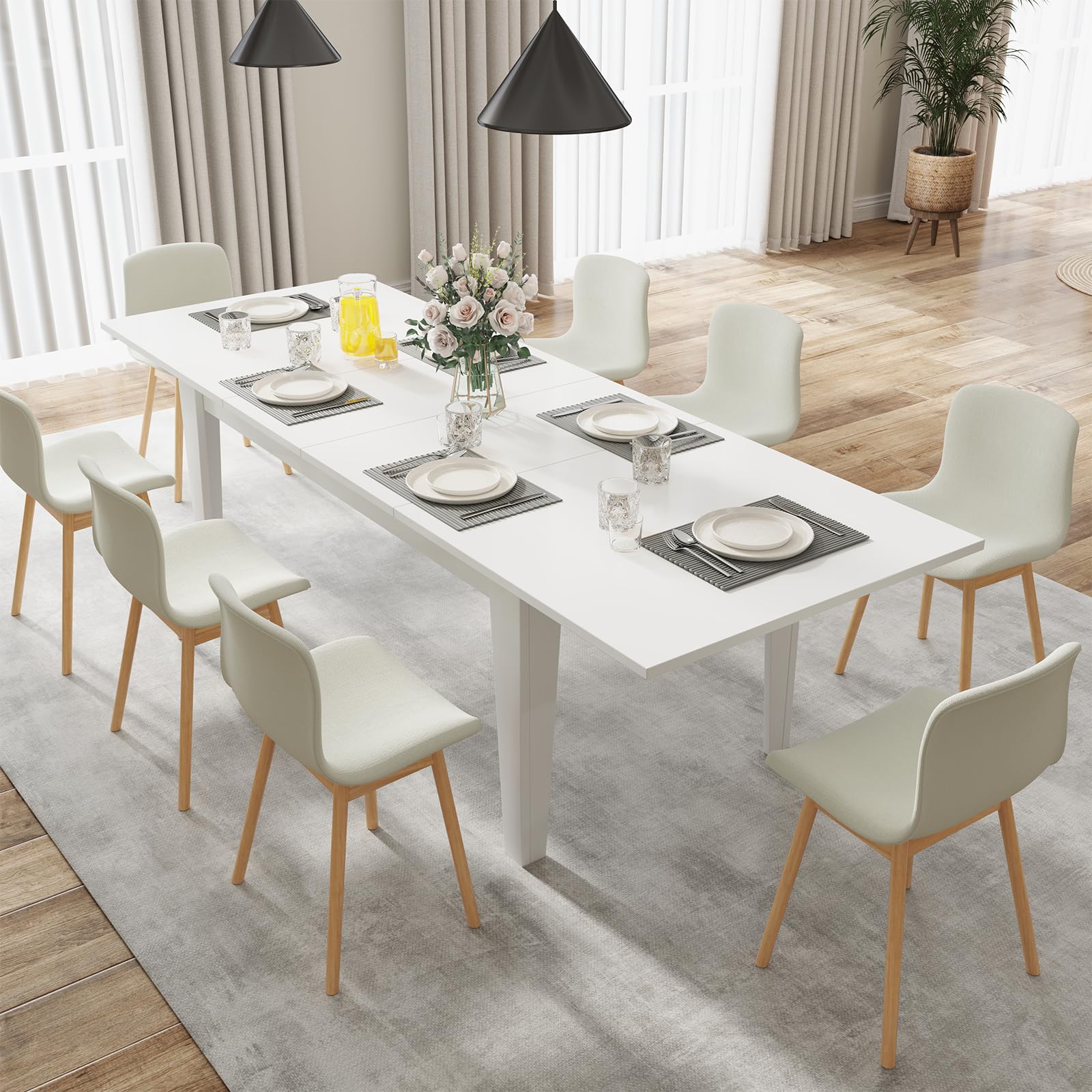 Amazon.com - Zevemomo Expandable Dining Table, Large Wood Dining Table ...