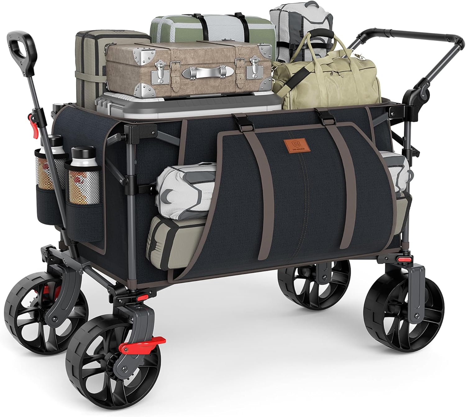Amazon.com: EVER ADVANCED Folding Push Wagon with Brakes, Portable ...
