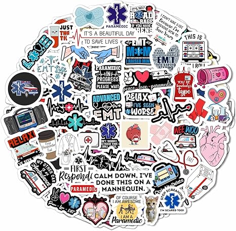 Amazon.com: BulbaCraft Emergency Medical Technician Stickers, EMT ...