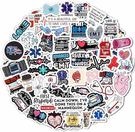 Amazon.com: BulbaCraft Emergency Medical Technician Stickers, EMT ...