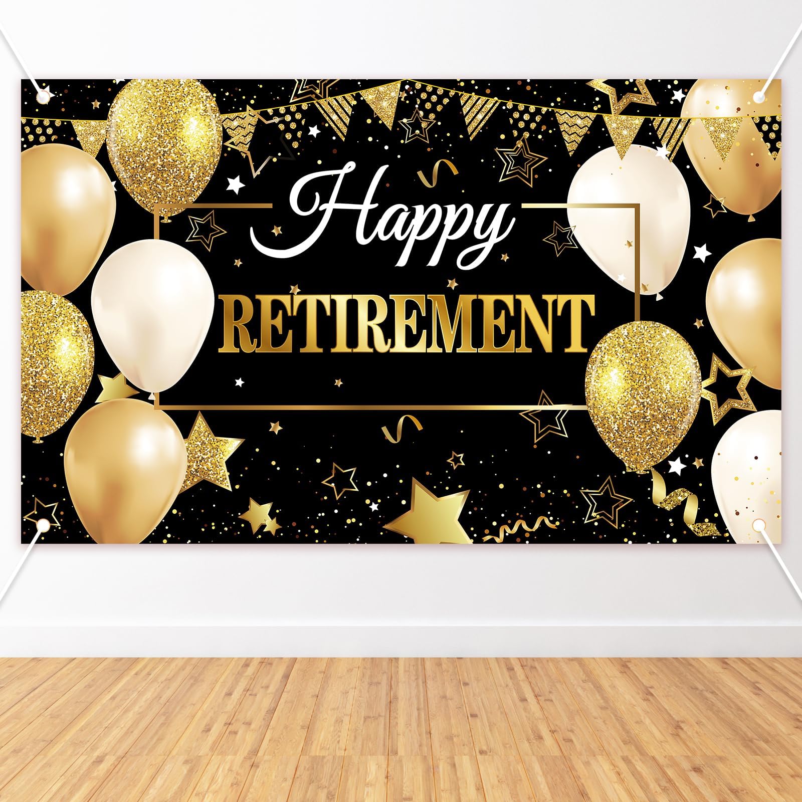 Amazon.com : Retirement Party Decorations,Large Black and Gold ...
