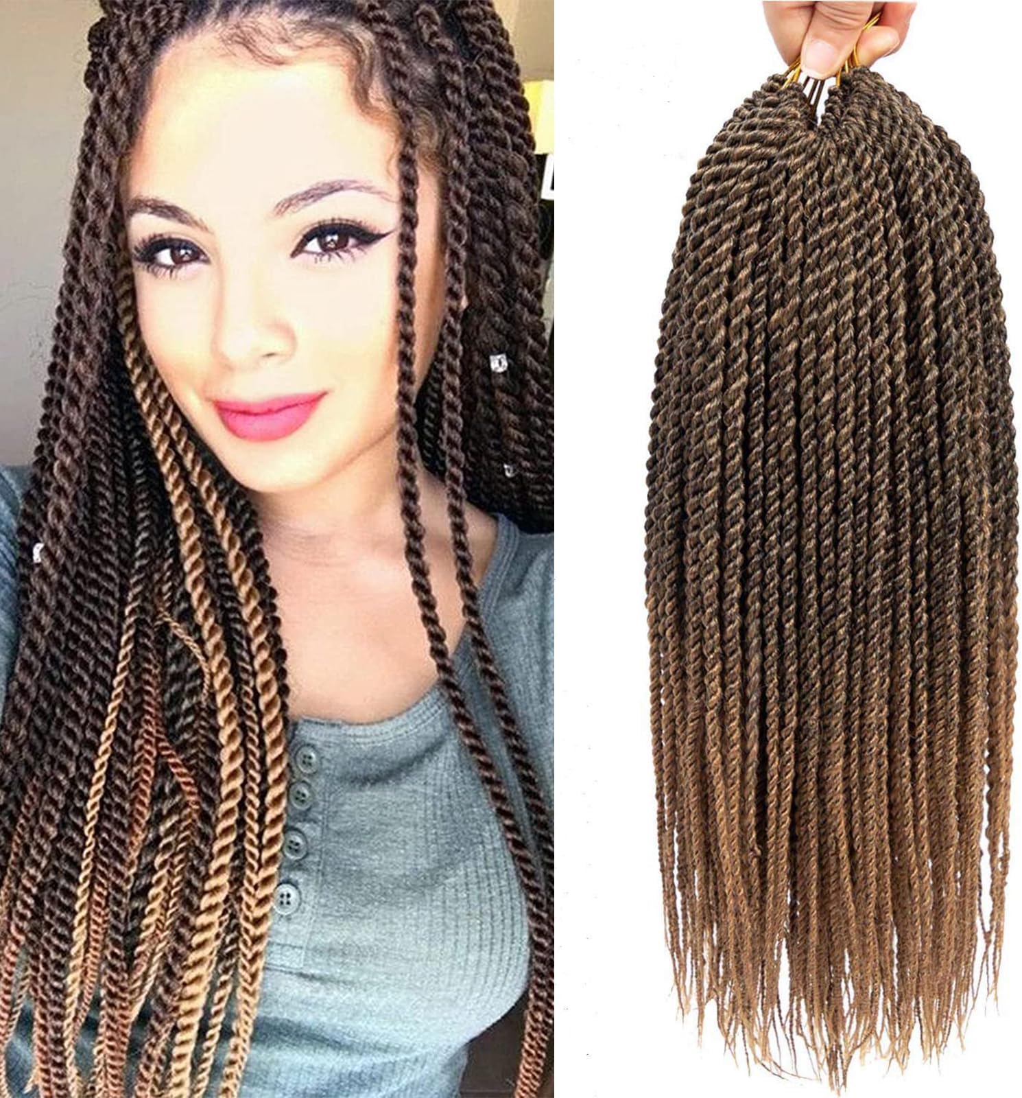 Amazon.com: 7 Packs 18 Inch Crochet Box Braids Hair with Curly Ends Pre ...