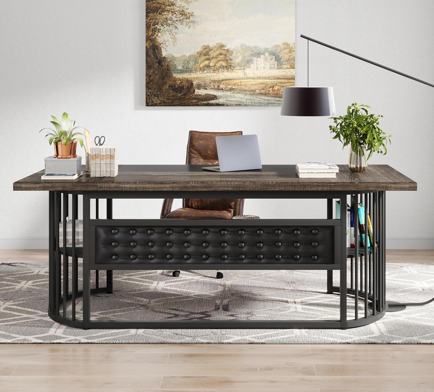 Amazon.com: Tribesigns 63” Large Computer Desk with Storage Shelves ...