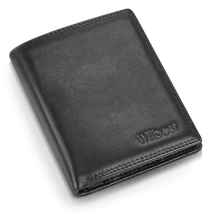 Buy wilbest® Wallet Mens RFID Blocking with Zip Coin Pocket, Genuine ...