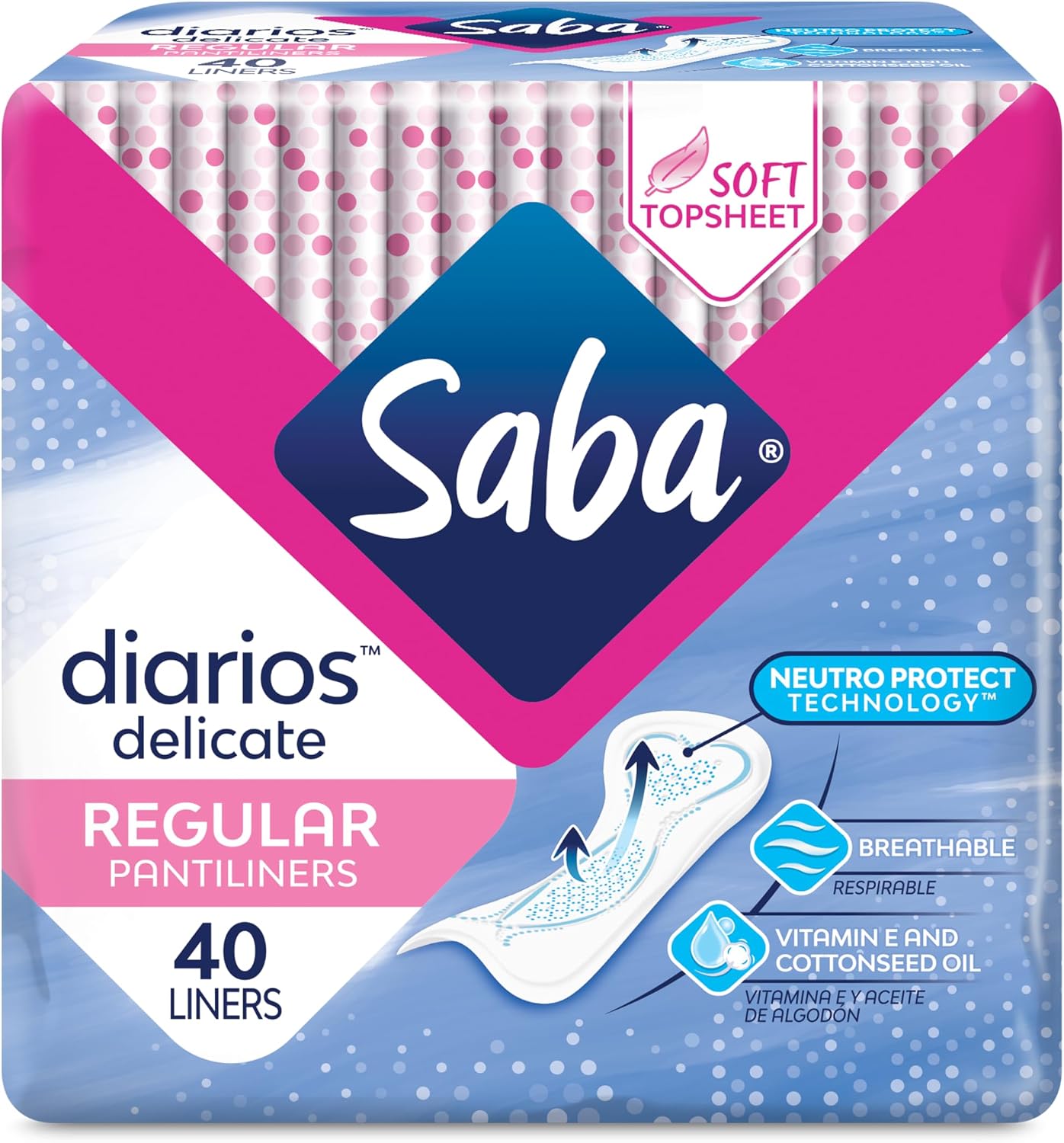 Amazon.com: Saba Diarios Regular Liners, for Daily Use, Breathable ...