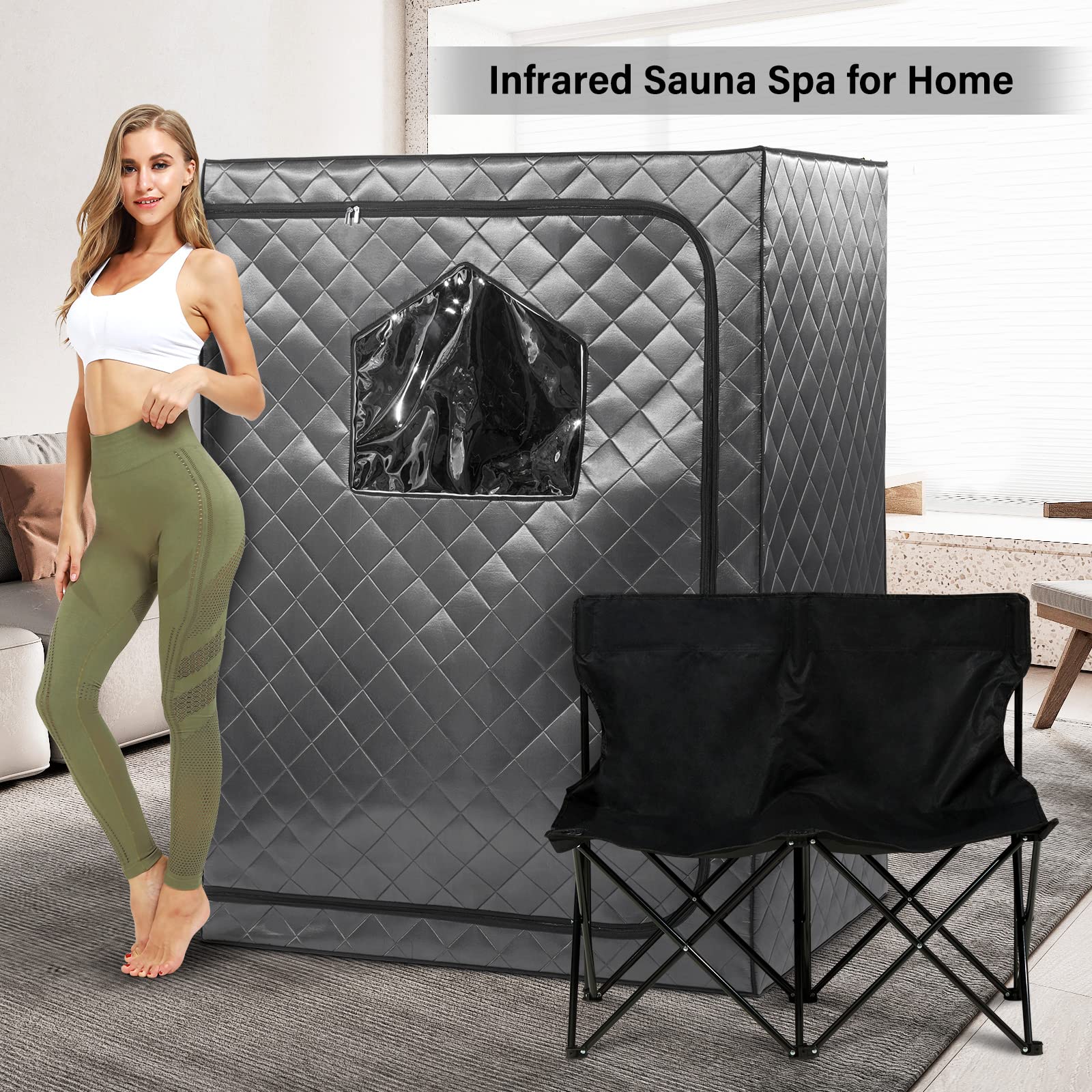 iDOTODO Full Body Portable Personal Infrared Saunas for Home, 2 Person ...