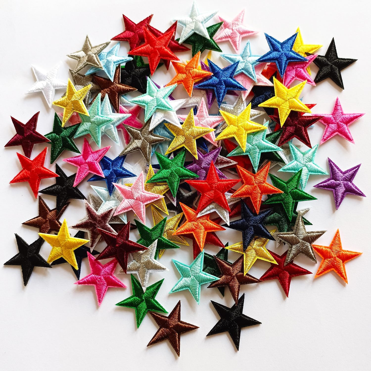 Amazon.com: Zlettery 100pcs Star Iron on Patches, Mini 1.2 inches Star ...