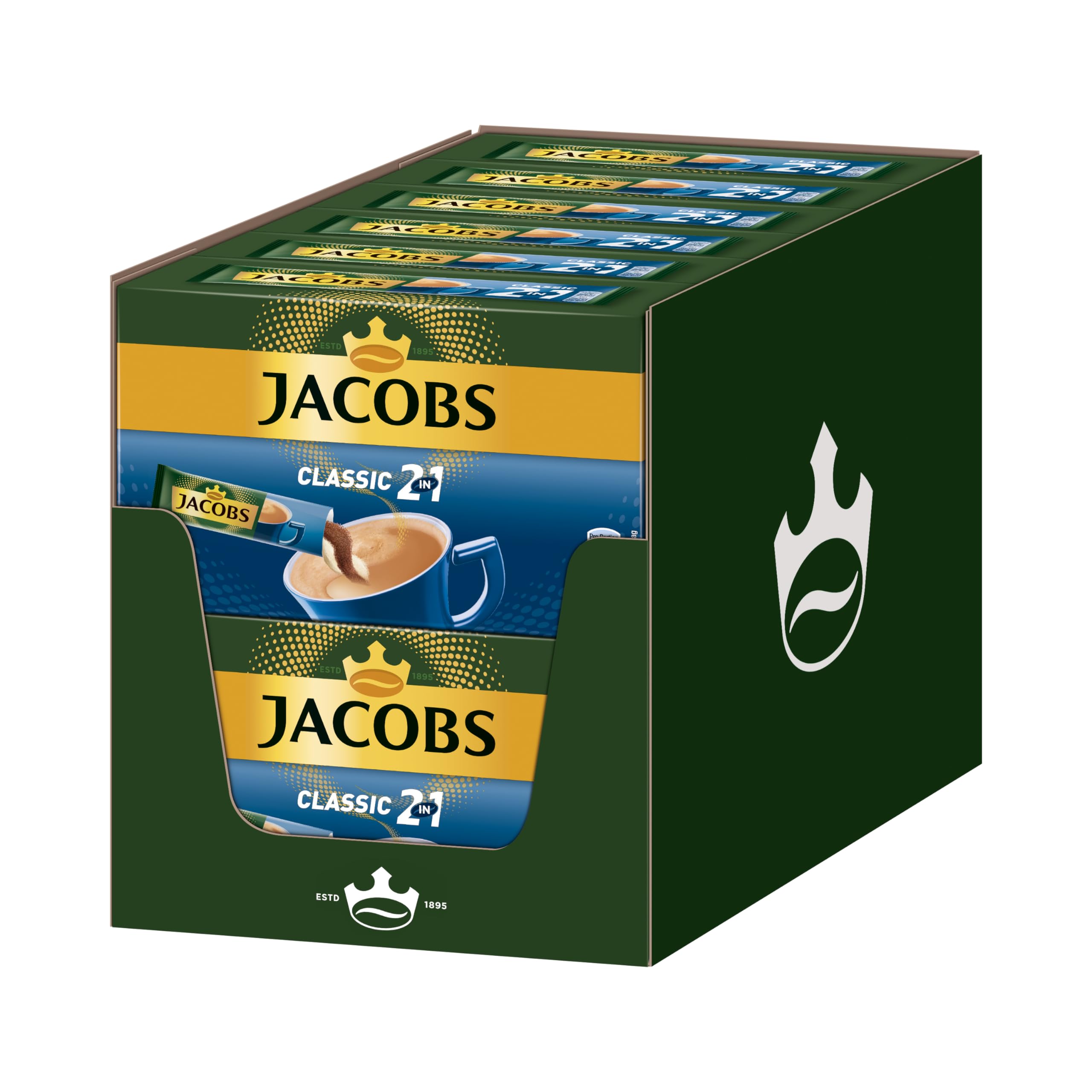 Jacobs Kaffeespezialitäten 2 in 1, 120 Sticks mit Instant Kaffee, 12 x ...