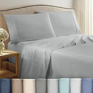 Amazon.com: 4 Piece Queen Sheet Set | 400 Thread Count | Queen Size Bed ...