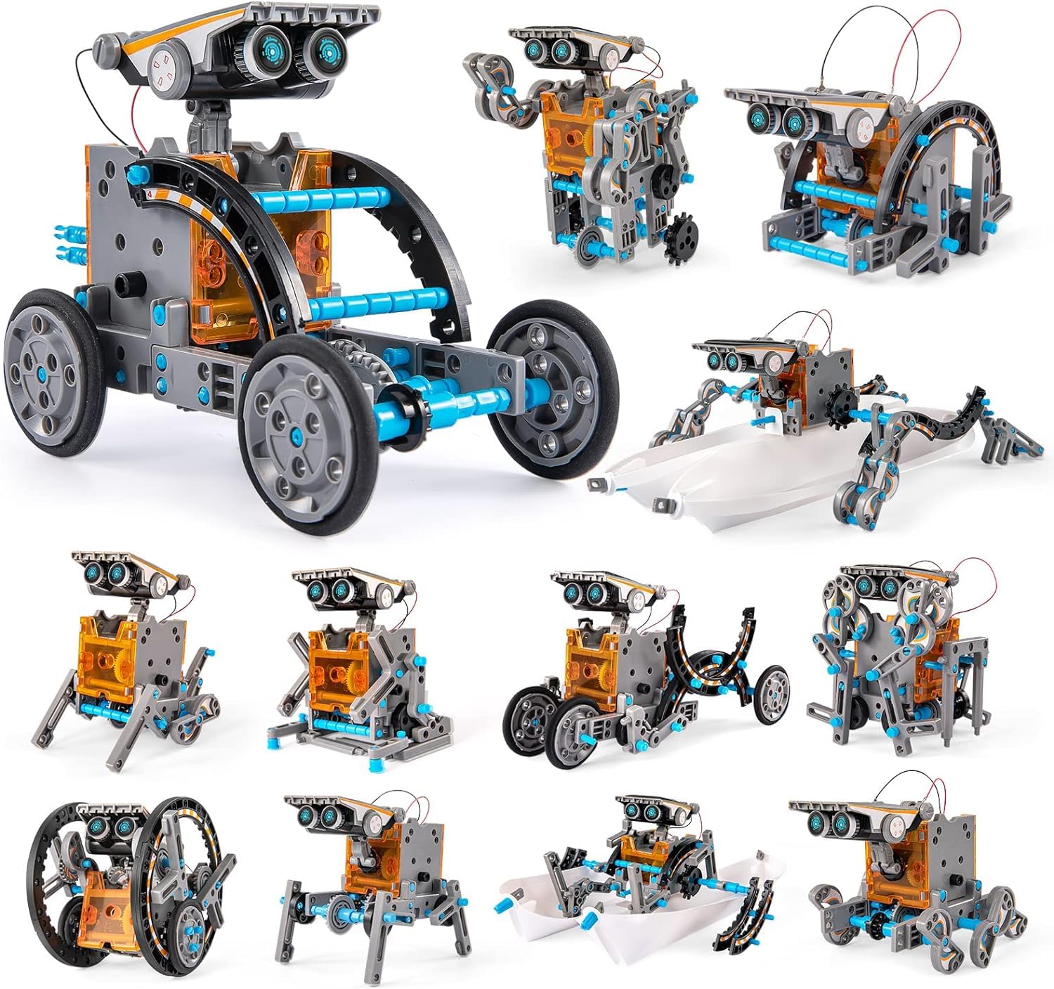 29-in-1 Solar Robot Kit - 204 Pieces, STEM Educational Robot Building ...