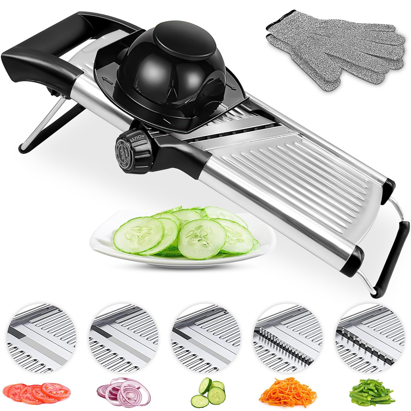 Mandoline Slicer, Adjustable Mandoline Slicer for Kitchen, Mandolin ...