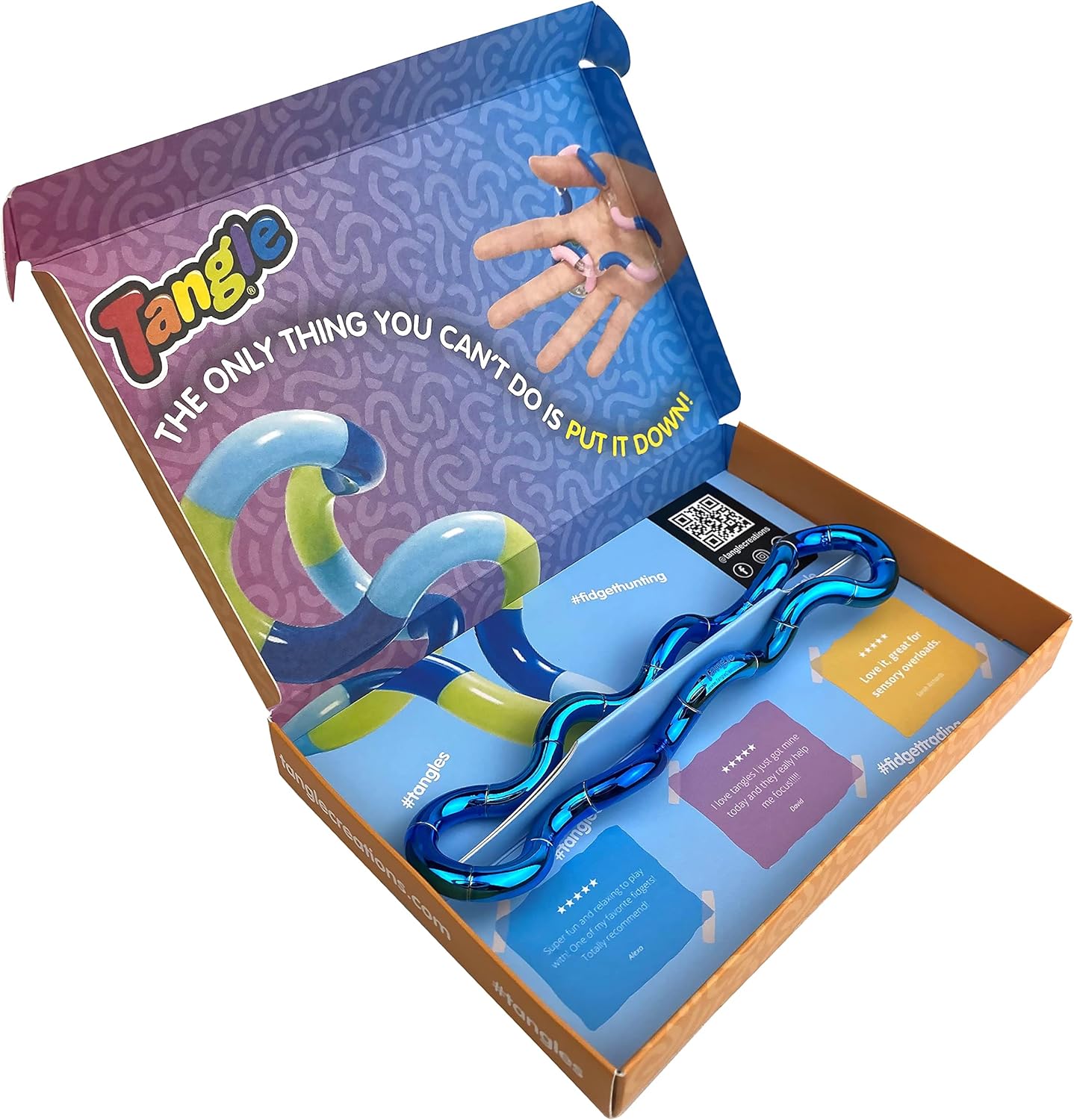 Tangle Jr. Classic Series | Metallic Blue | FIDGET TO FOCUS | Fidget ...