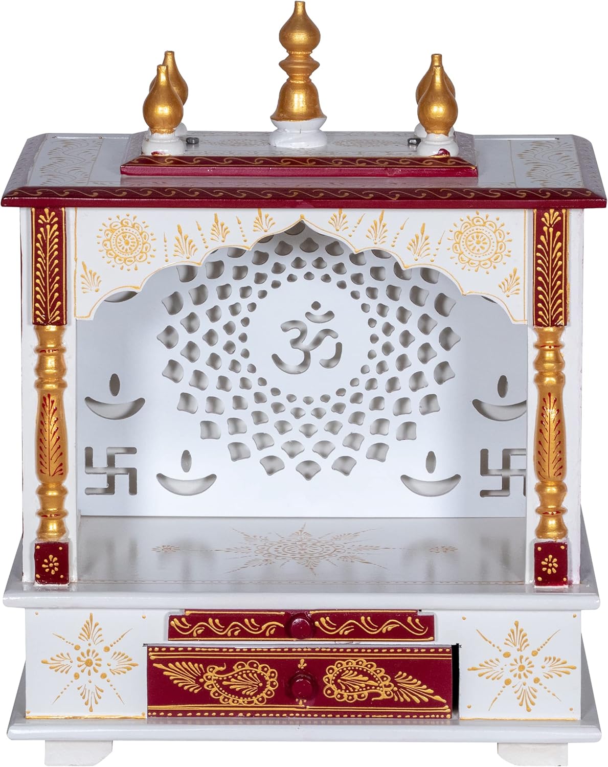 Amazon.com: Maadze Wooden Pooja Mandir - 20inch Wide, Wall Mounted ...