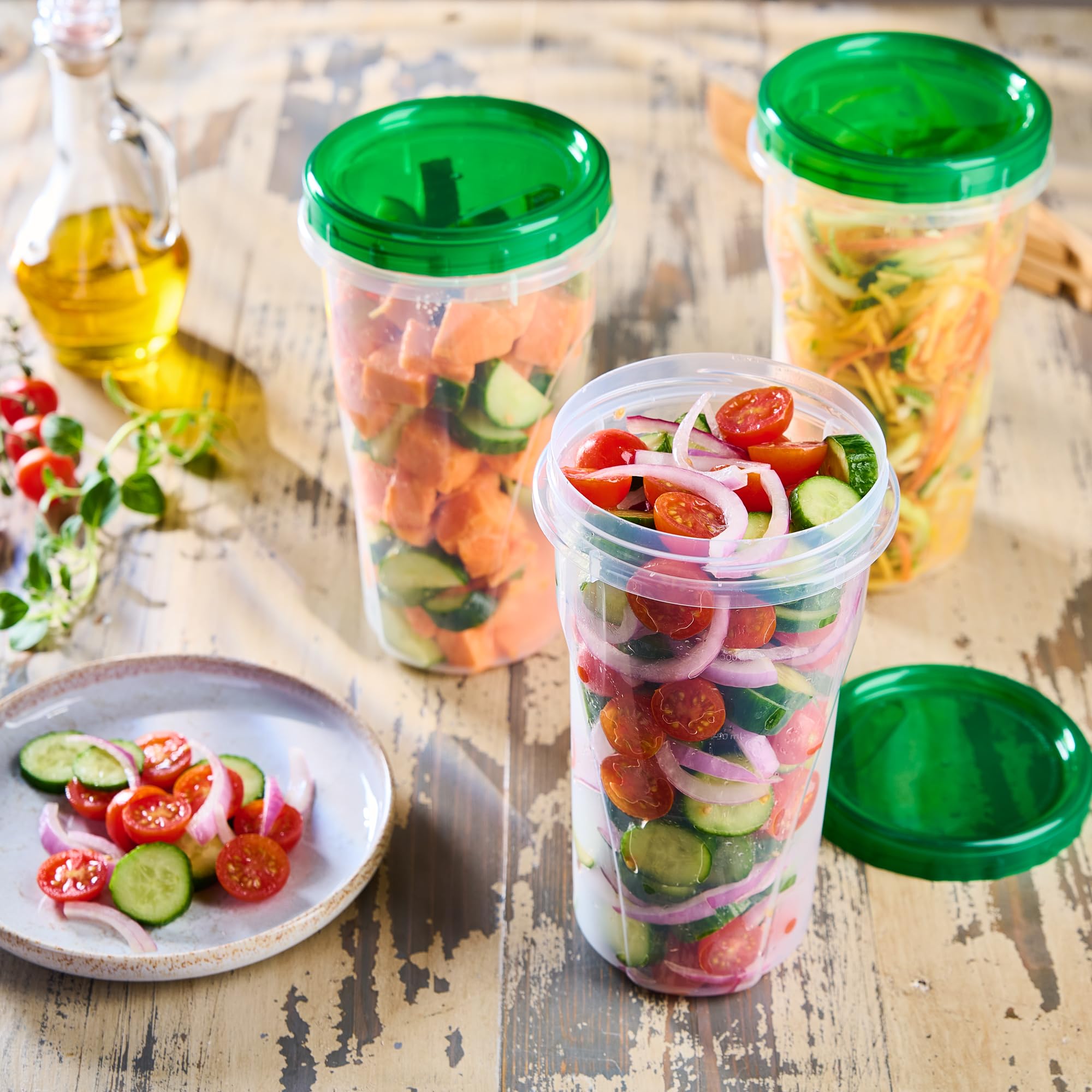 Snapklik.com : PLASTICPRO 12 Pack Twist Cap Food Storage Containers