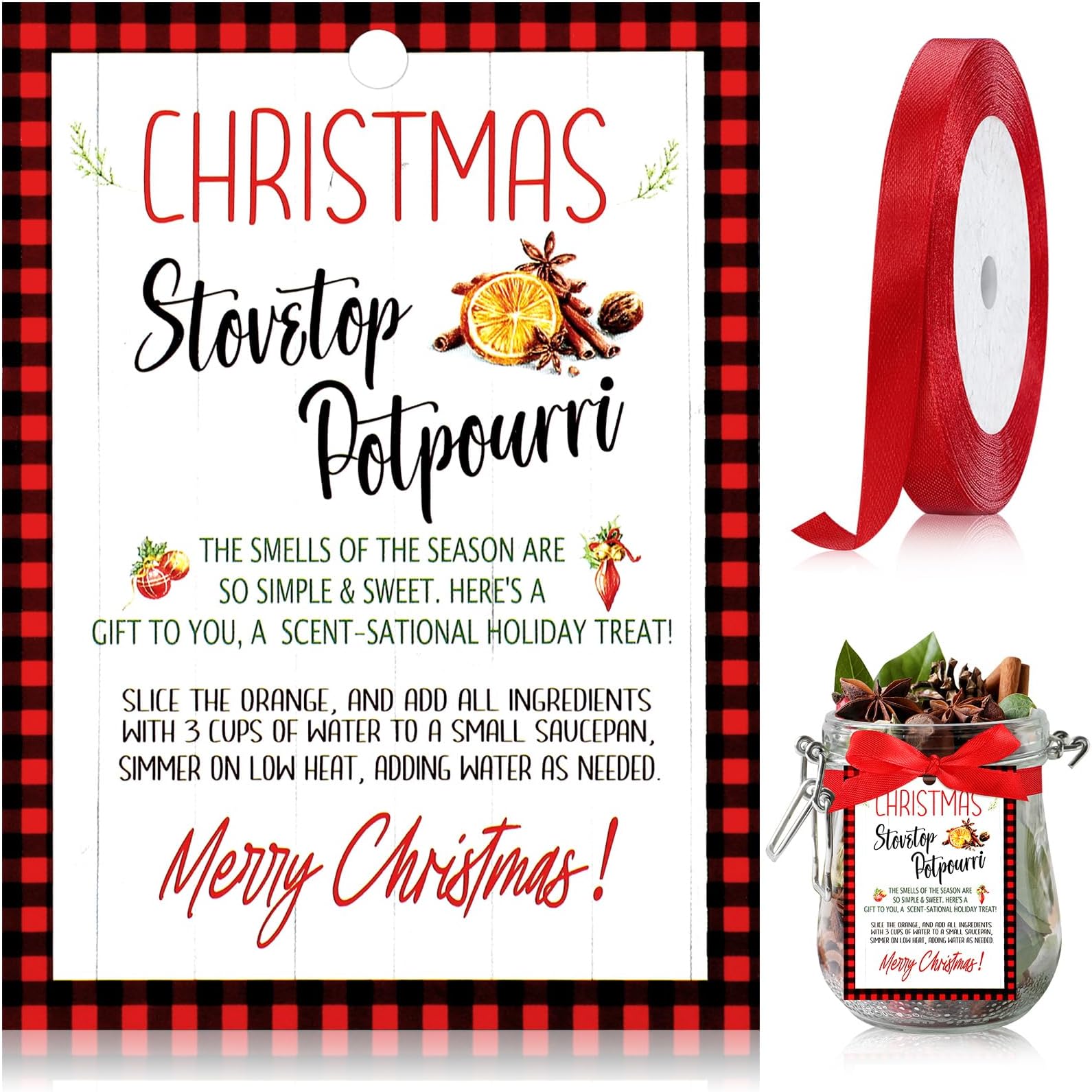 Amazon.com : Fuyoooo 50 Pcs Christmas Stovetop Potpourri Gift Tags ...