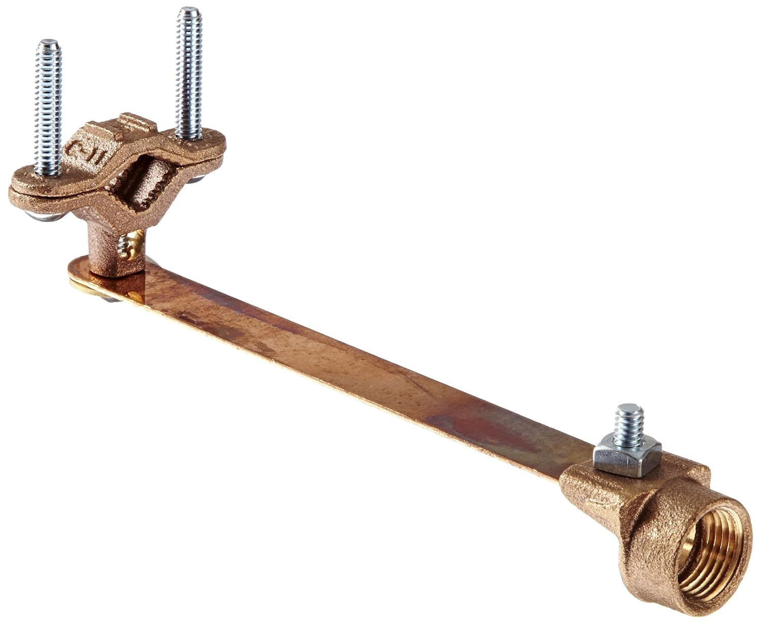 Burndy C-11CSH-1 Cast Bronze Clamp with Copper Strap, 1.06" Width, 8.5 ...