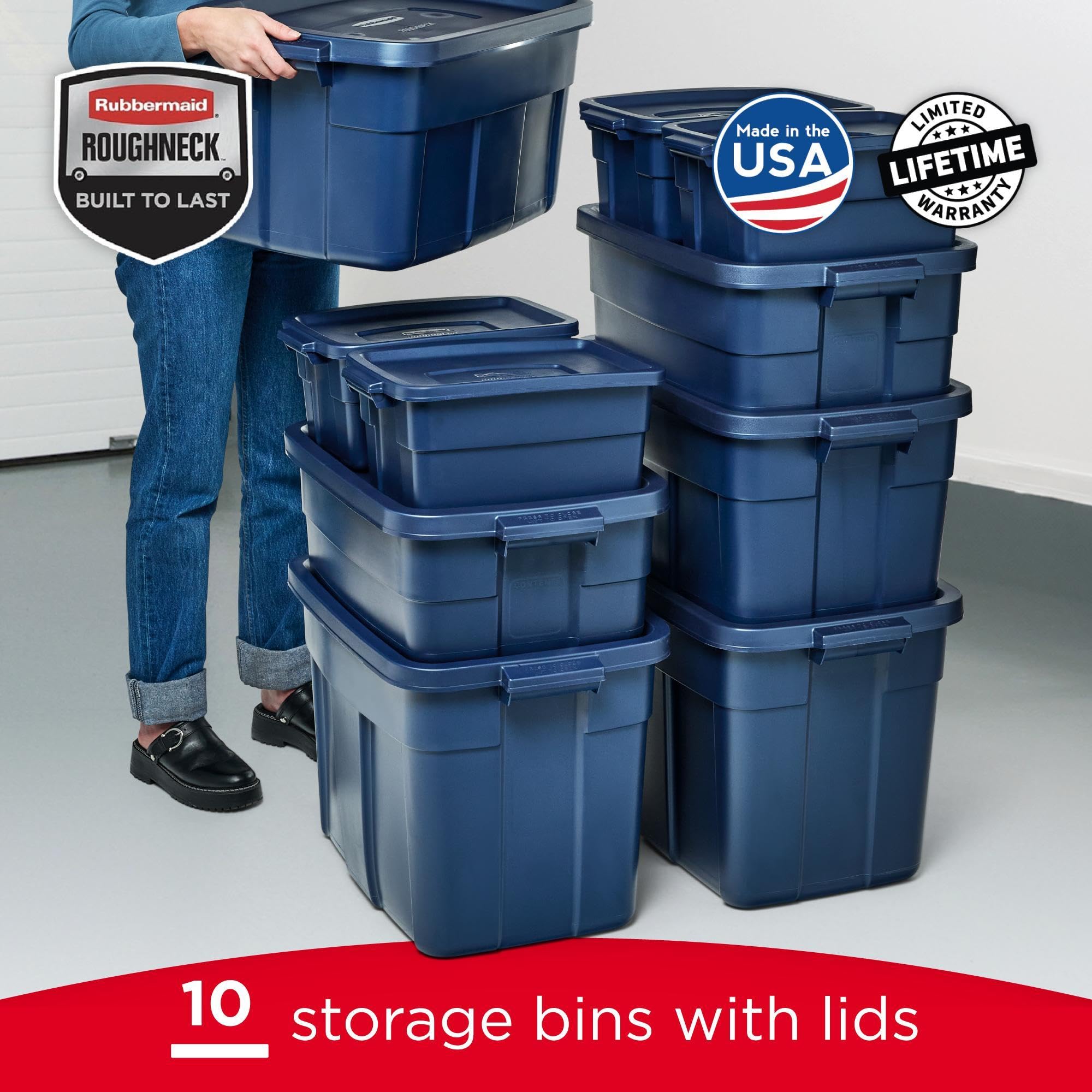 Snapklik.com : Rubbermaid Roughneck Tote Variety - Made In The USA Dark ...