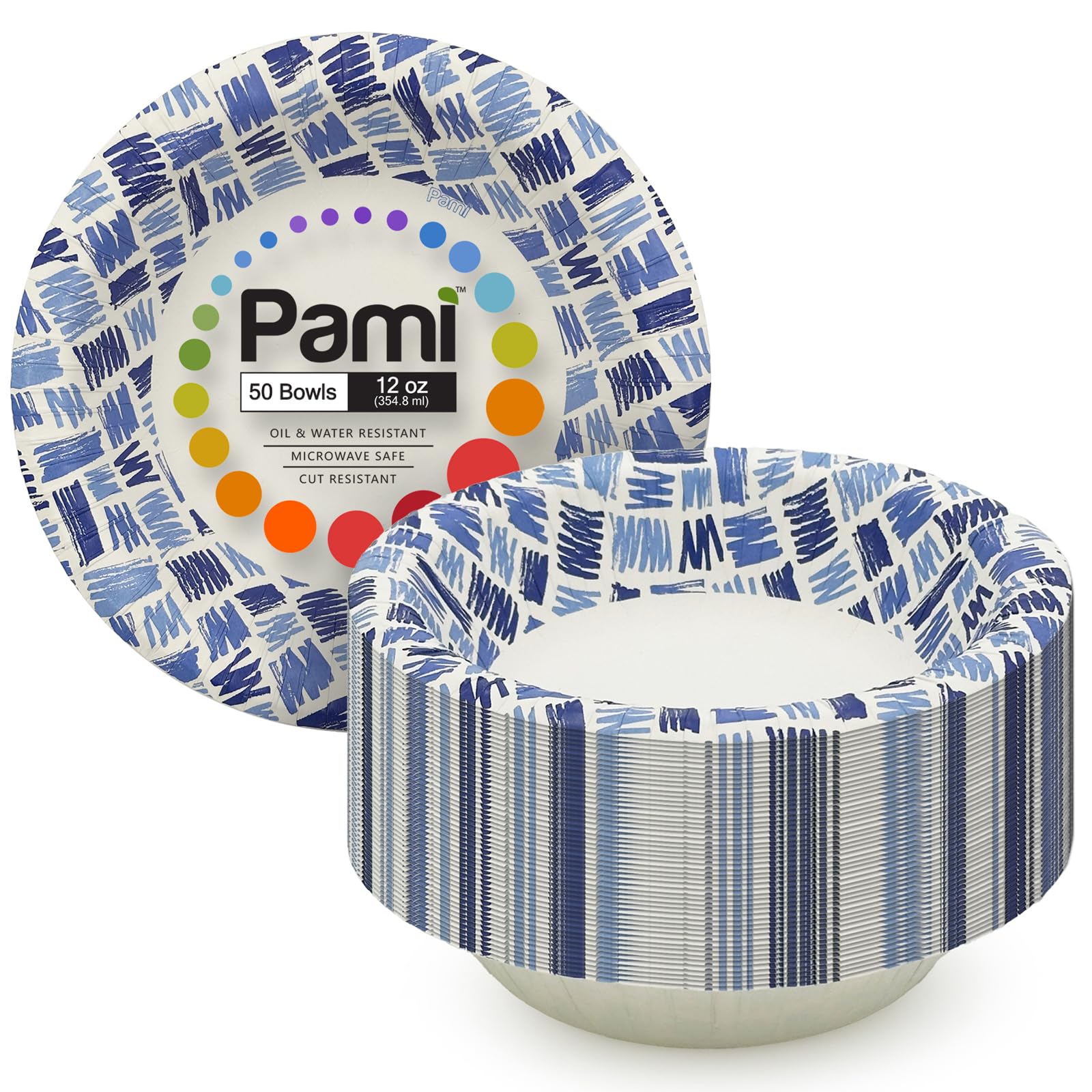 Amazon.com: PAMI 12 Oz Premium Paper Bowl [Pack of 50]| Heavy-Duty ...