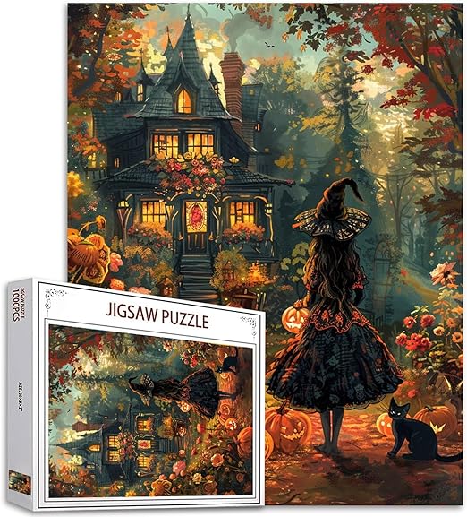 Amazon.com: 1000 Piece Jigsaw Puzzle-Halloween Dress Witch Puzzles 1000 ...