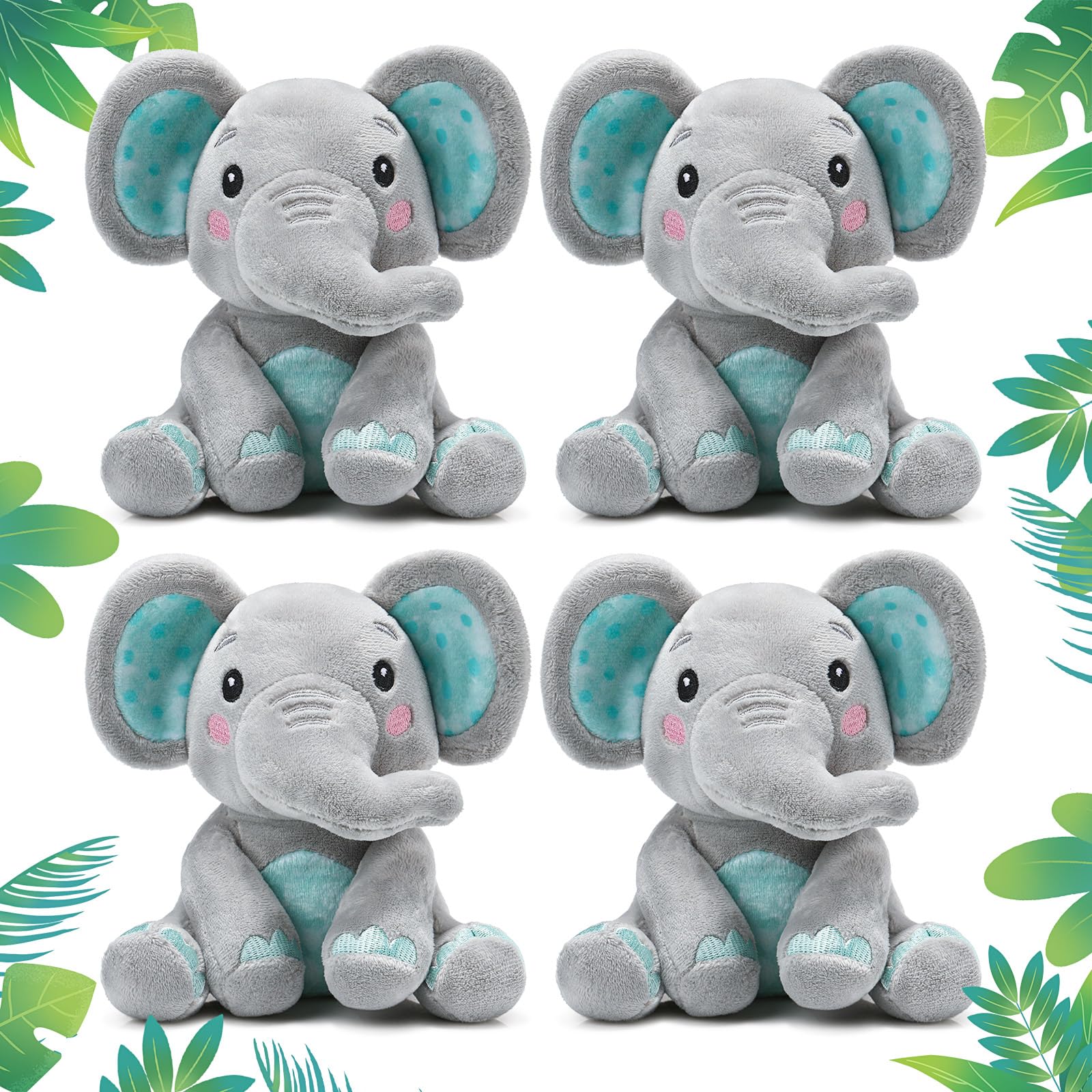 Amazon.com: Libima 4 Pcs Small Elephant Stuffed Animals Bulk 6 Inch ...