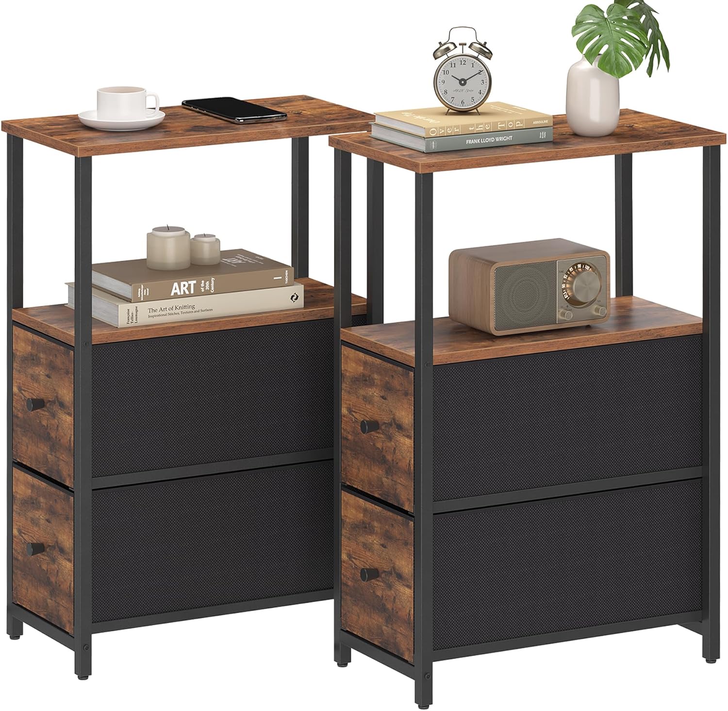 Amazon.com: TUTOTAK Small Narrow End Table, set of 2, Side Table ...