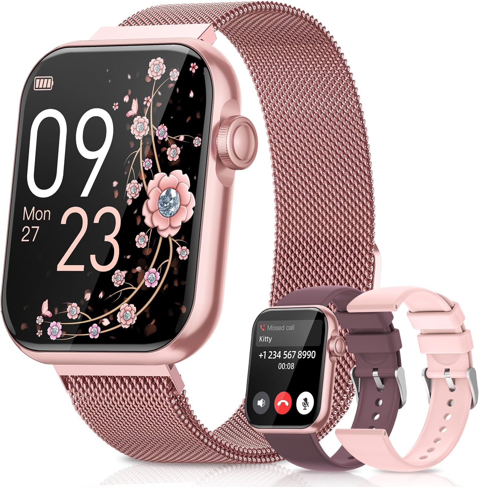 Pireware Elegance 3 Smartwatch Damen Premium Fitnessuhr mit Schrittzähler, Pulsuhr, Smartwatch ...