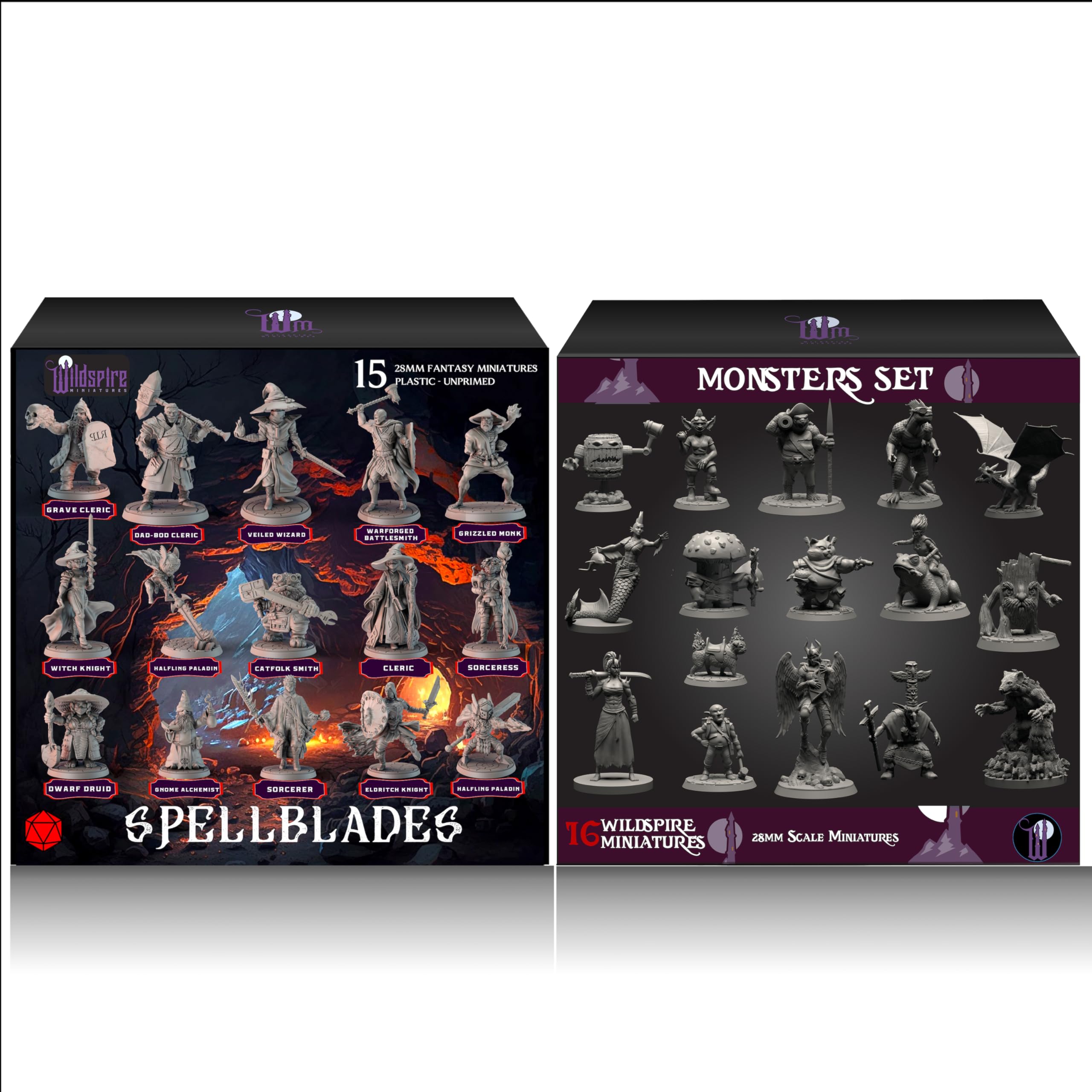 Amazon.com: Wildspire Fantasy Monsters and Heroes DND Miniatures Bundle ...