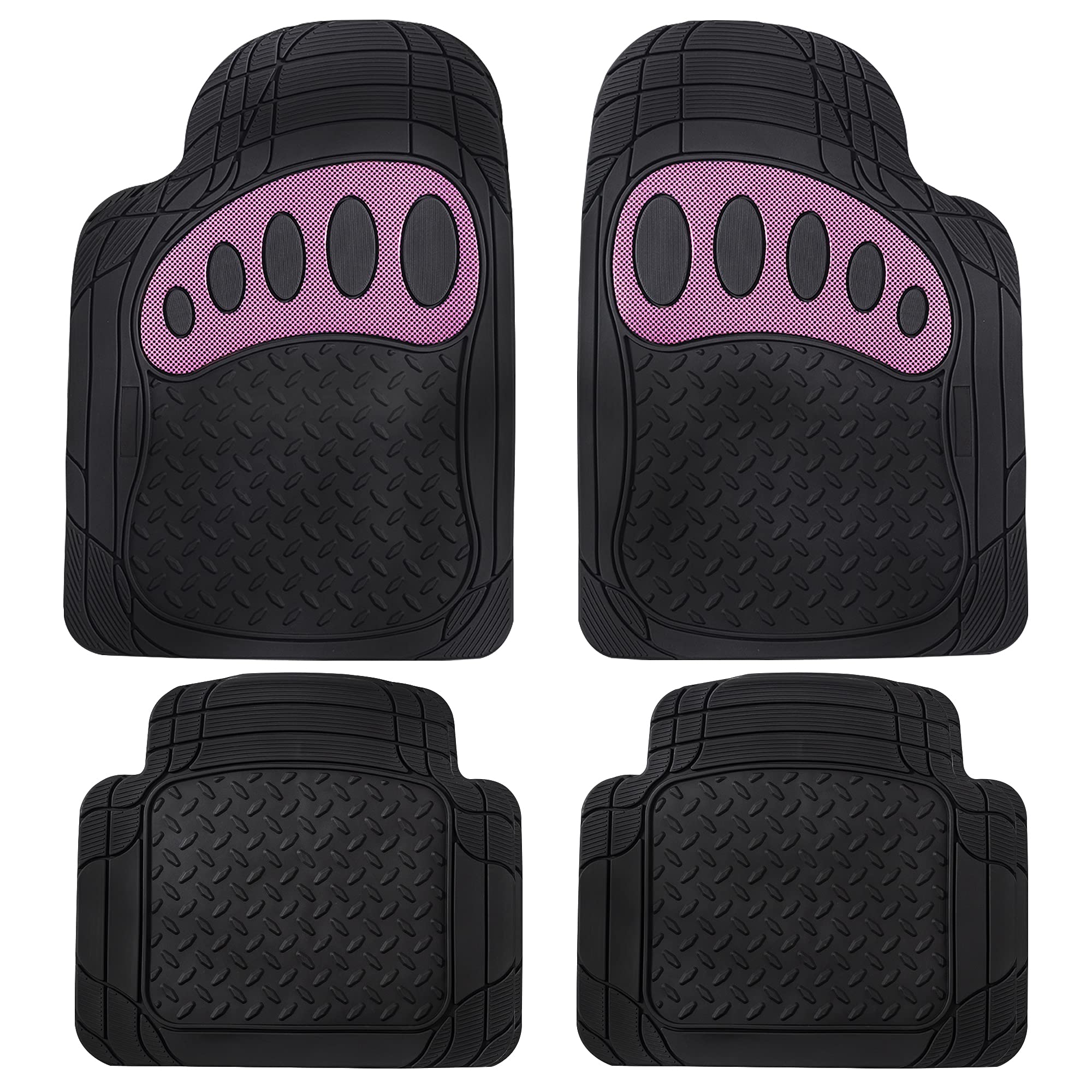 FH Group Automotive Floor Mats - Heavy-Duty Footprint Design Rubber ...