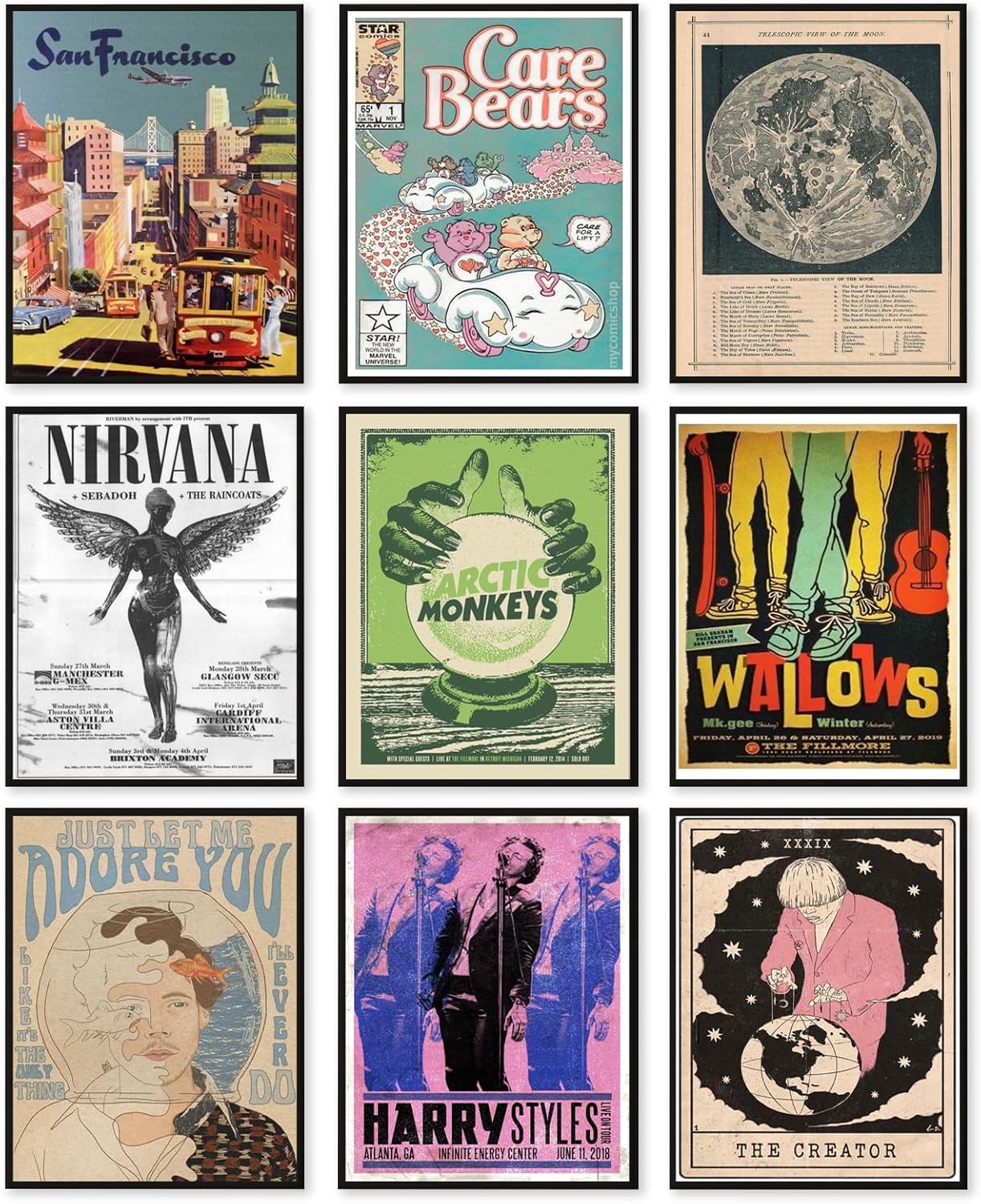 Amazon.com: Poster Vintage Music Posters Set of 9,Rapper Posters for ...