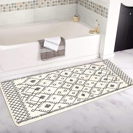 Amazon.com: Uphome Extra Long Bath Rug Runner Moroccan Modern Geometric ...