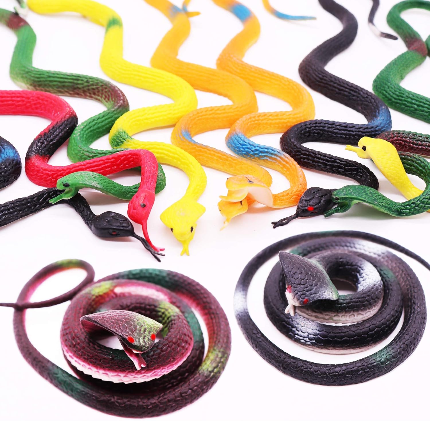 ENJOYXO Rubber Snakes Toy Realistic Snake for Garden 12Pcs Rainforest ...