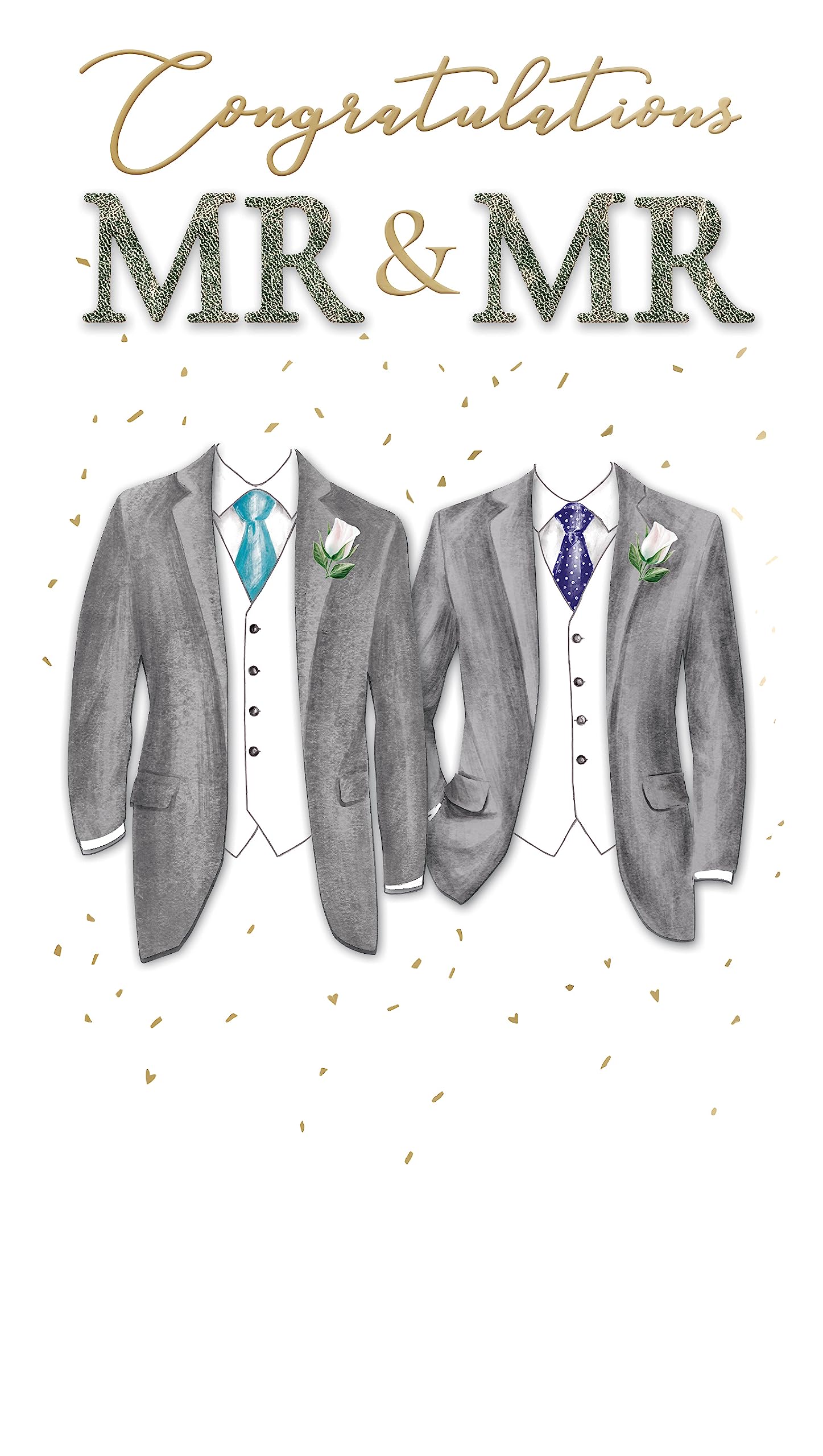 Congratulations Mr & Mr Wedding Day Card Embellished Champagne Greeting ...