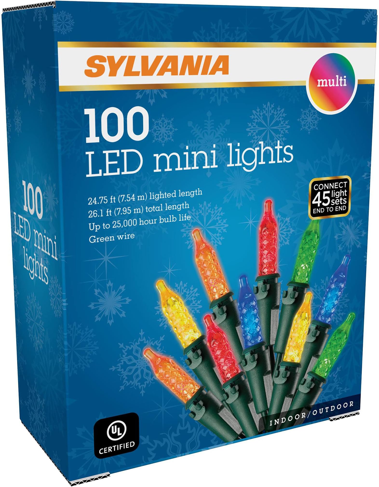 Amazon.com: SYLVANIA Christmas Lights, Multi LED 100 Lt Mini Set, Green ...