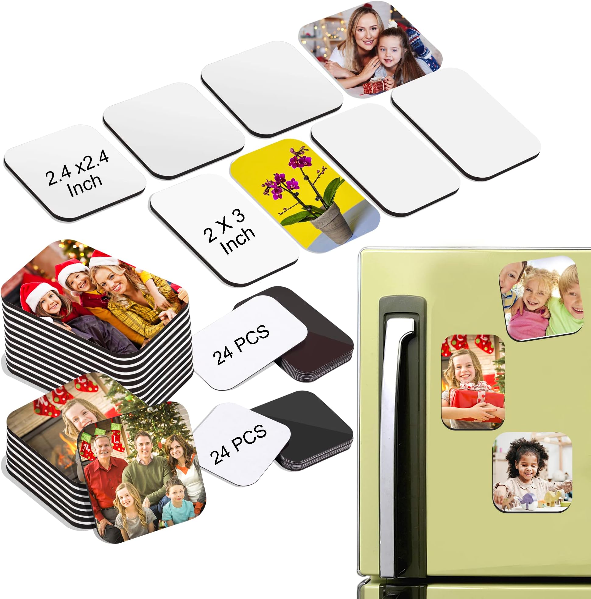 Amazon.com: 48 PCS Sublimation Blank Fridge Magnets for Refrigerator ...