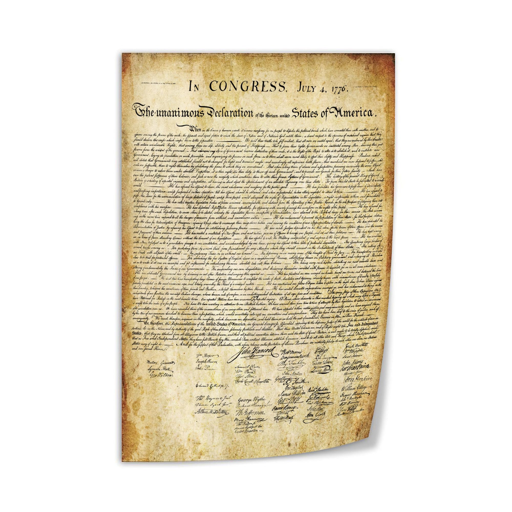Amazon.com: Vintage U.s. Declaration Of Independence Poster ...