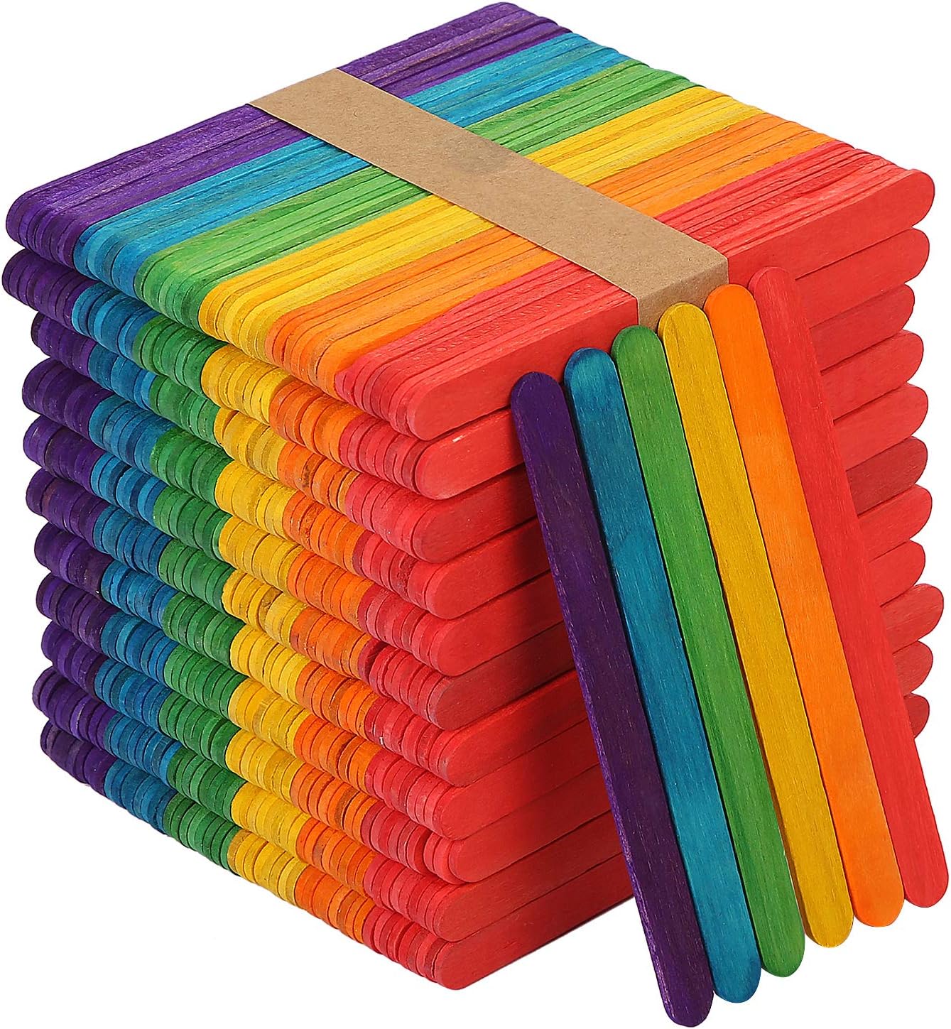 Amazon.com: KEILEOHO 3000 PCS Colored Popsicle Sticks, Natural Colored ...