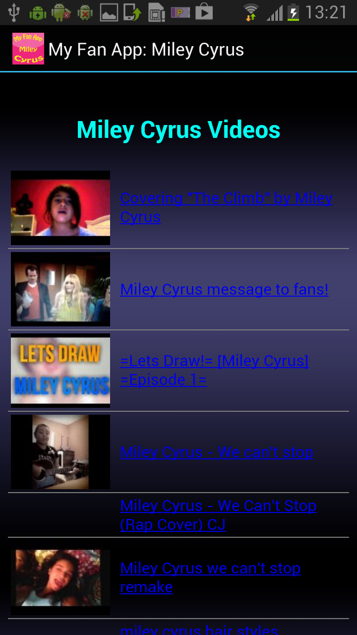 My Fan App : Miley Cyrus - App on the Amazon Appstore