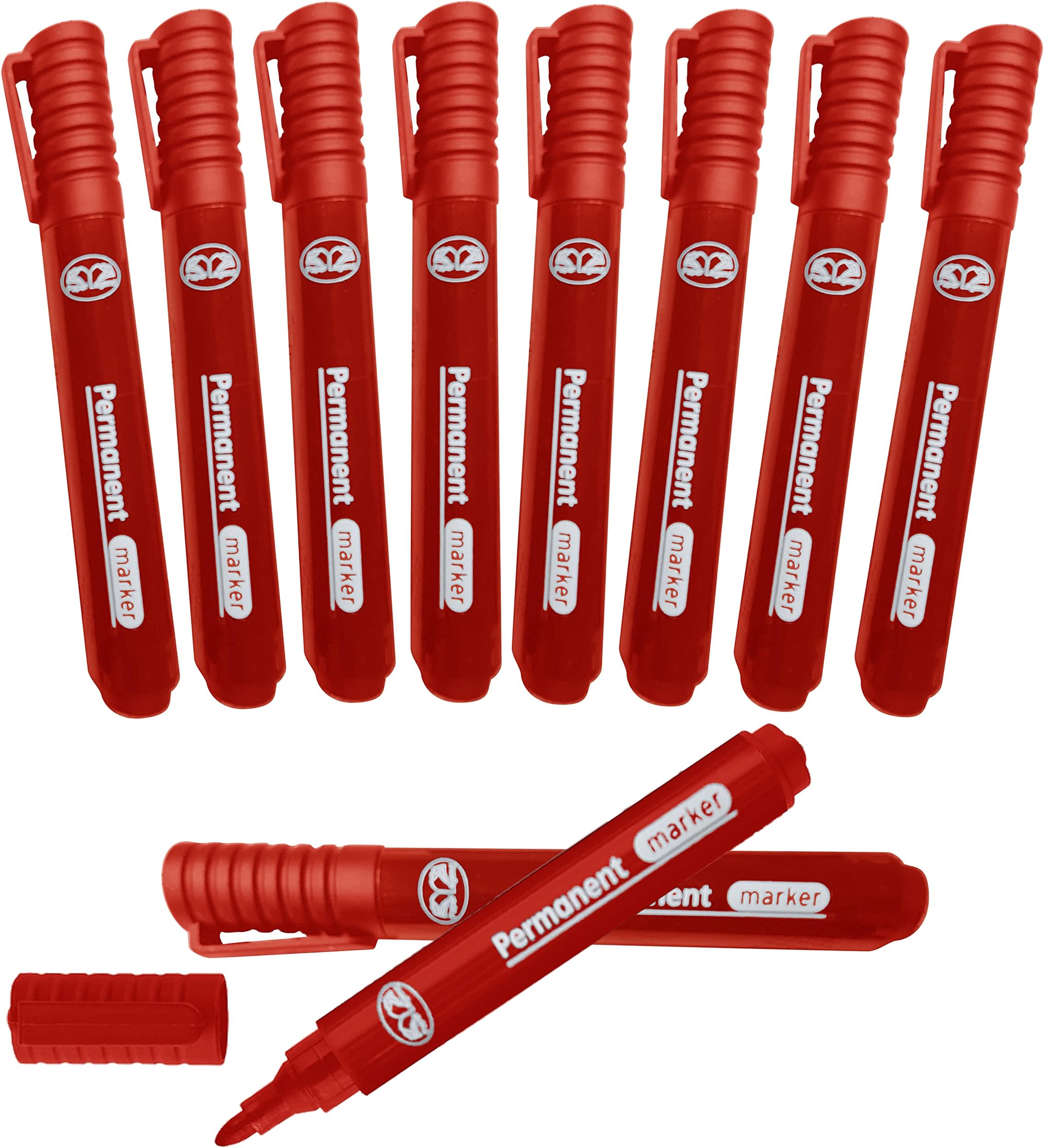 JMS we create smile 10 PCS x Red Permanent Markers with Thick Bullet ...