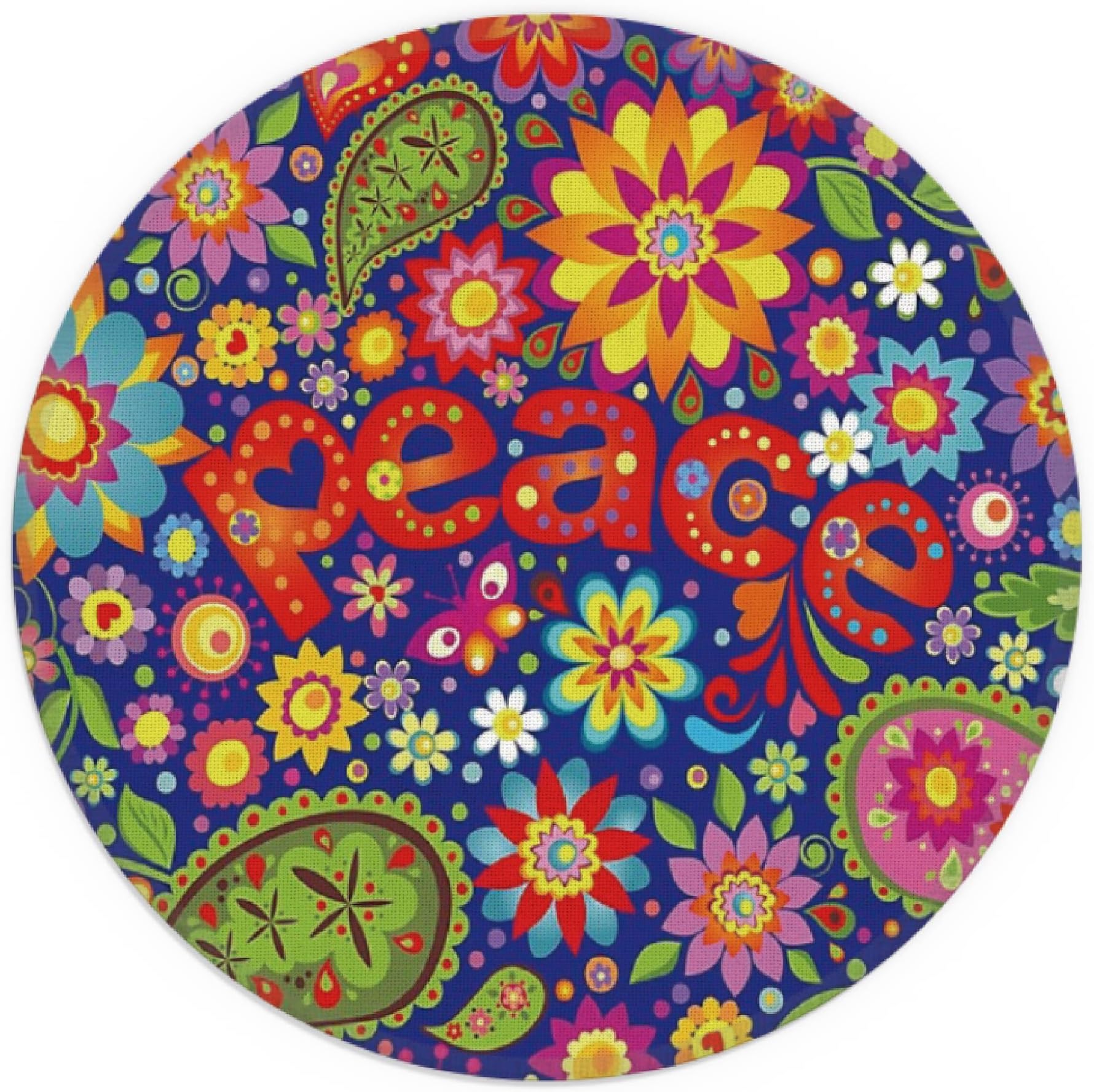 Amazon.com: Retro 70s Groovy Hippie Flowers Paisley Small Mouse Pad 7 ...