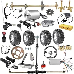 Amazon.com: YC Yier 32" Complete Go Kart Rear Live Axle Kit & Brushless 48V 1800W Electric Motor ...