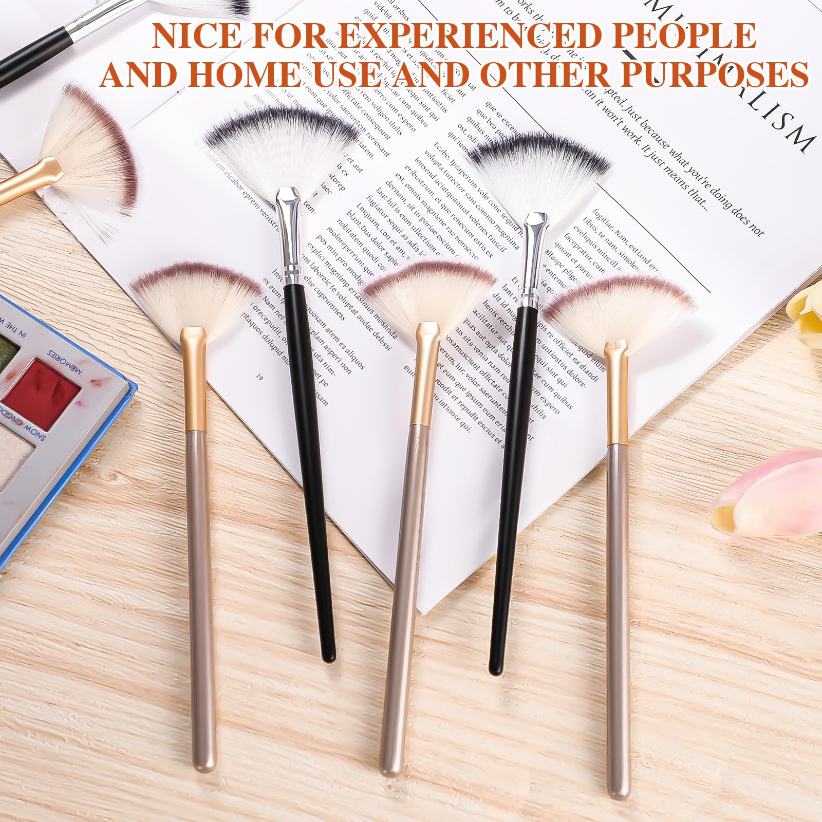 Snapklik.com : 12 Pieces Fan Brushes For Facials Slim Soft Face Mask ...
