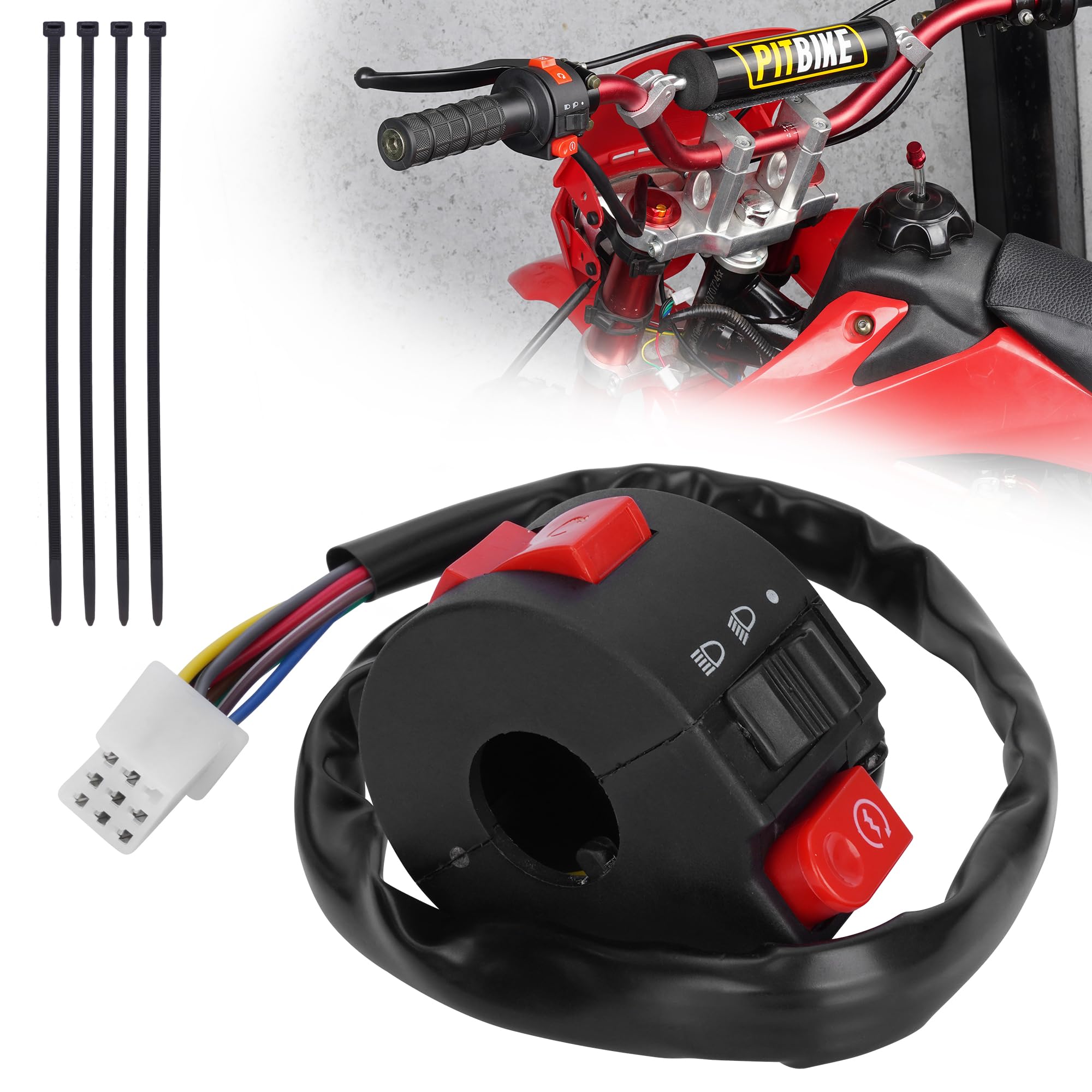 Amazon.com: RUTU ATV Kill Switch, Left Starter Light Key Female Plug ...