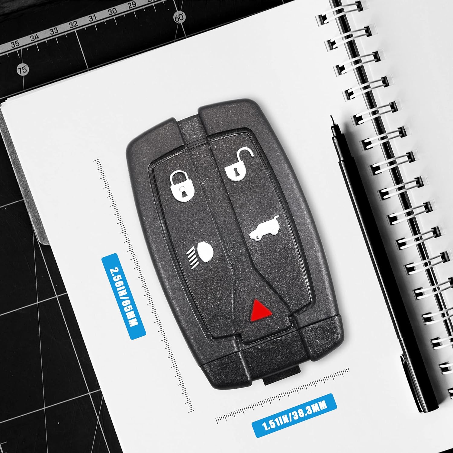 ASOOLL Fits for 5 Buttons Keyless Entry Remote Control Replacement ...