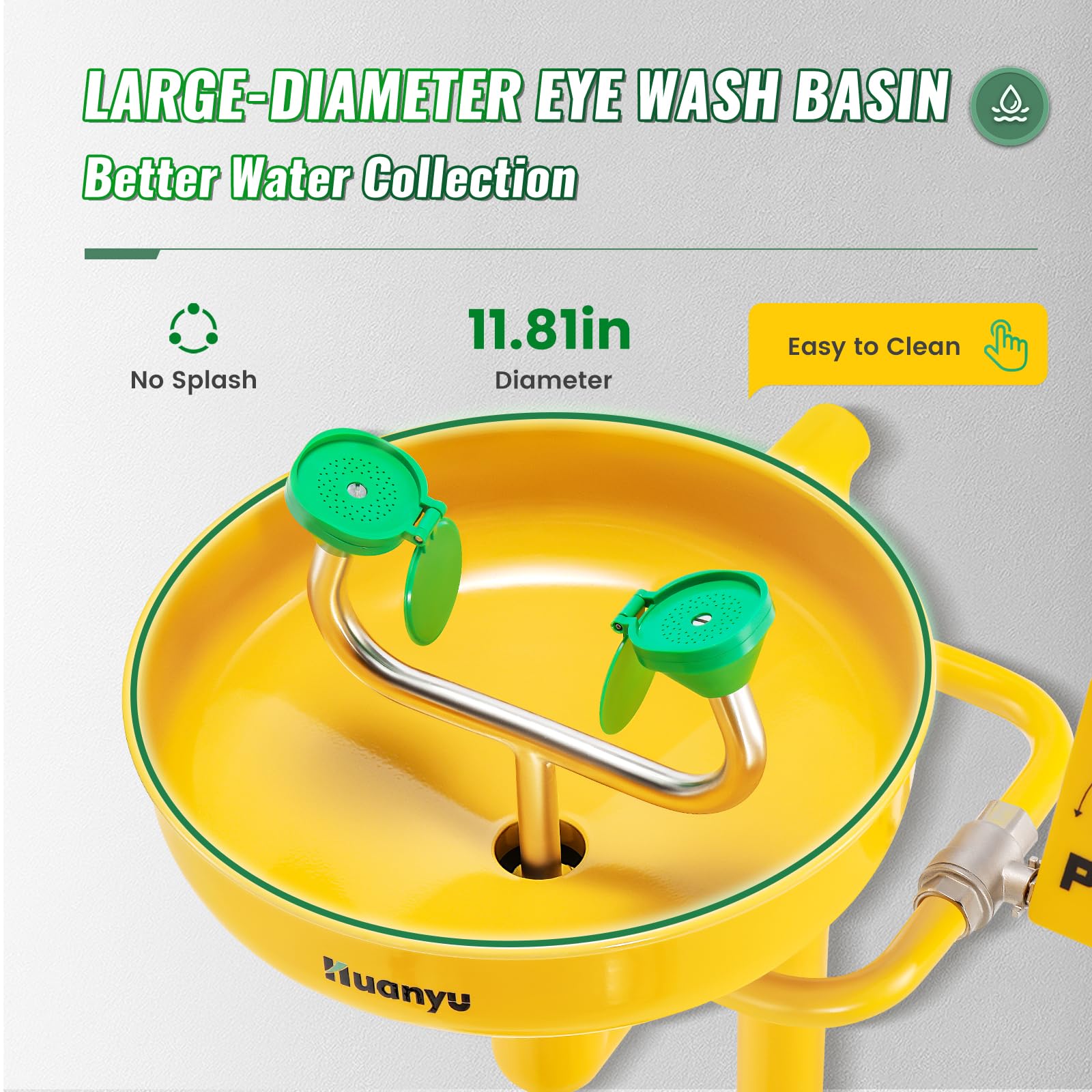 Snapklik.com : Huanyu Stand Up Eye Wash Station Floor Mounted Eyewash ...